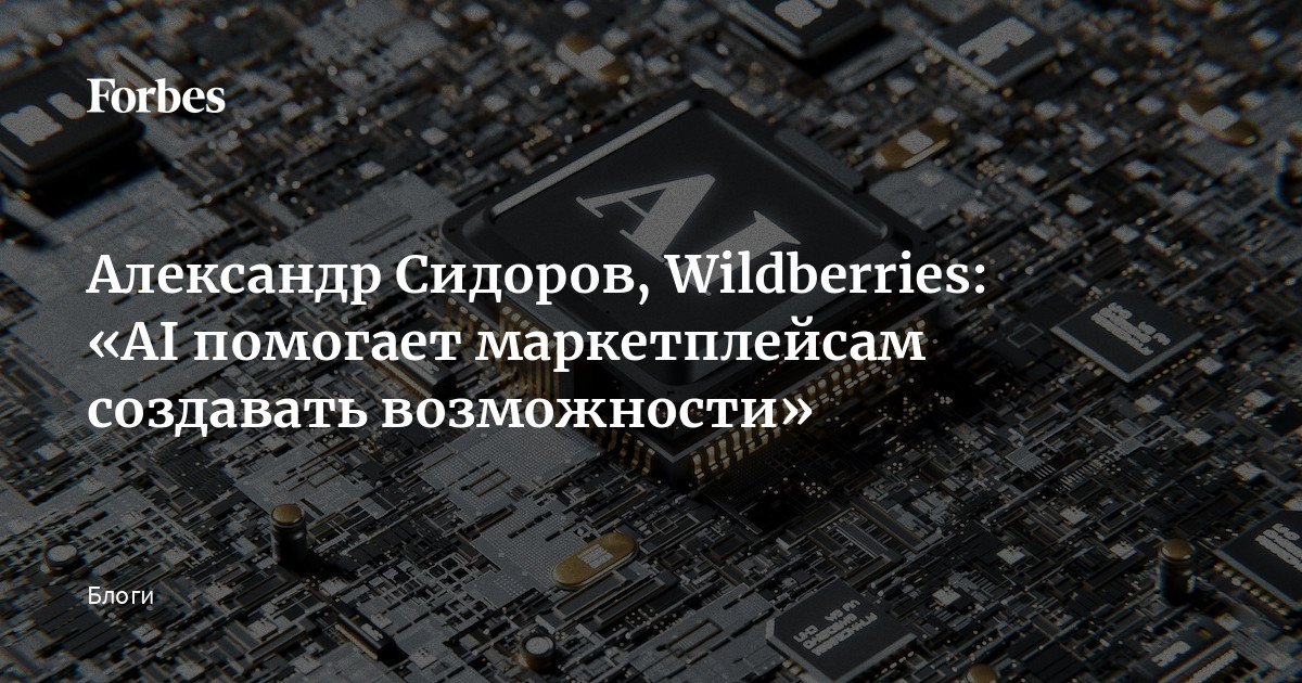 Александр Сидоров, Wildberries: «AI помогает маркетплейсам создавать возможности» | Блоги ...