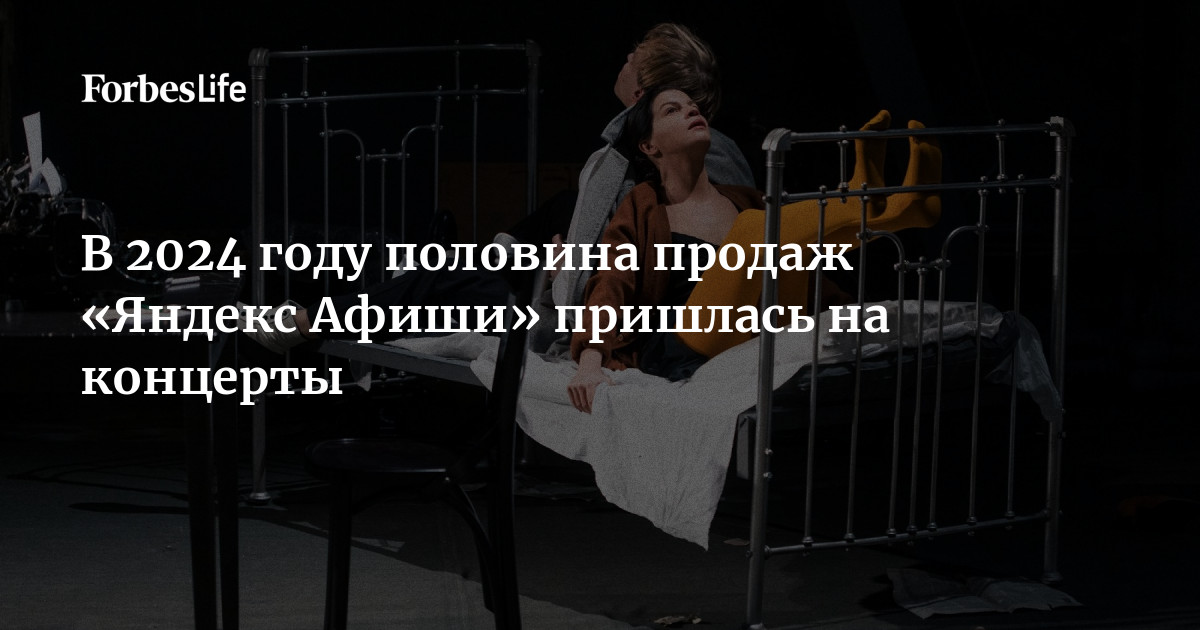 В 2024 году половина продаж «Яндекс Афиши» пришлась на концерты ...